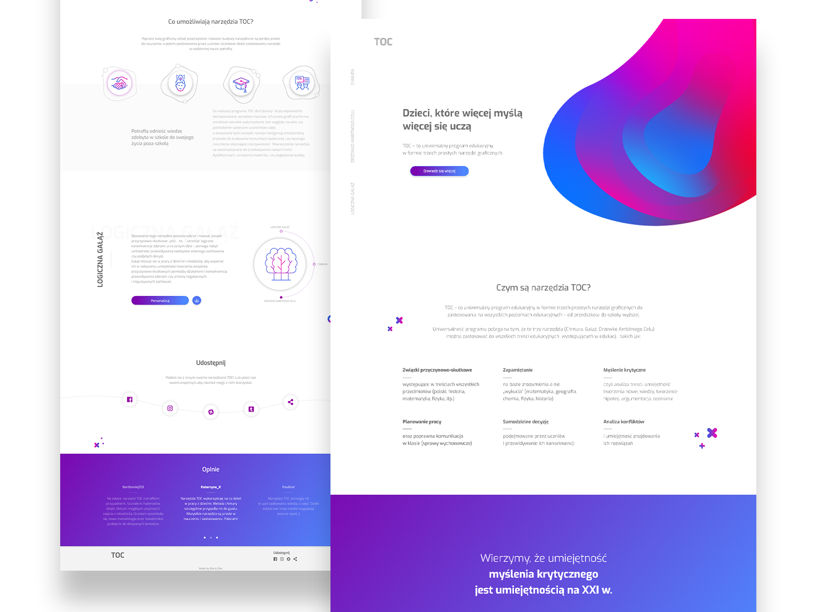 Educational landing page - TOC tools by Marta Stec on Dribbble