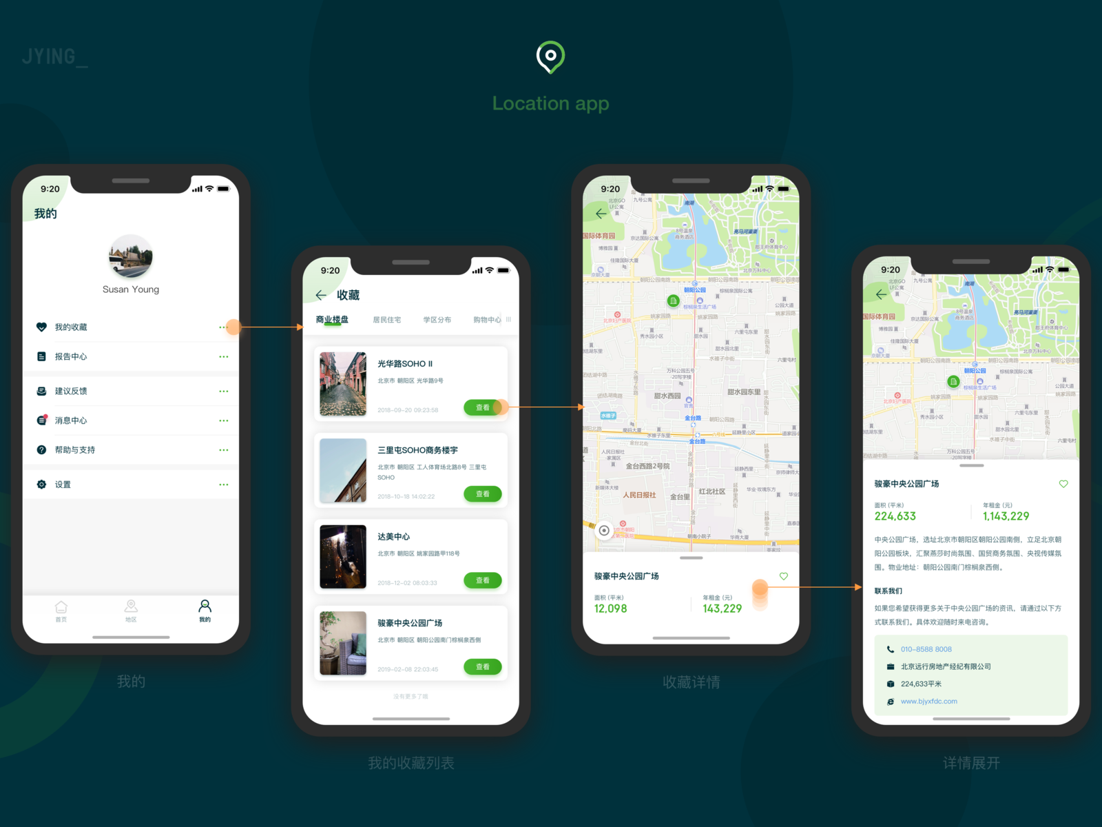 Location app - UI by JYING on Dribbble