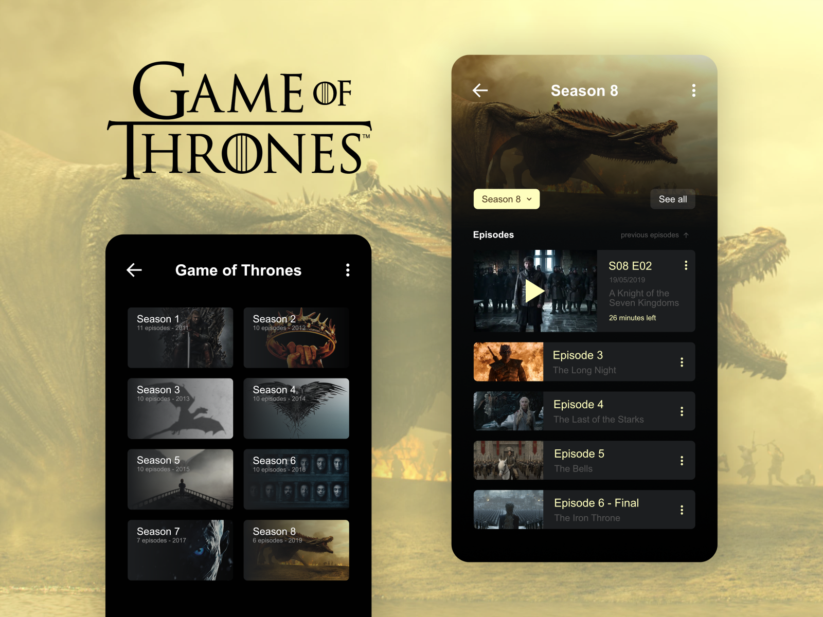 TV shows mobile app by Martin Boué on Dribbble