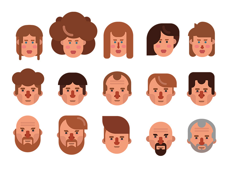 Flat Faces 1 by Serkan Kavri on Dribbble