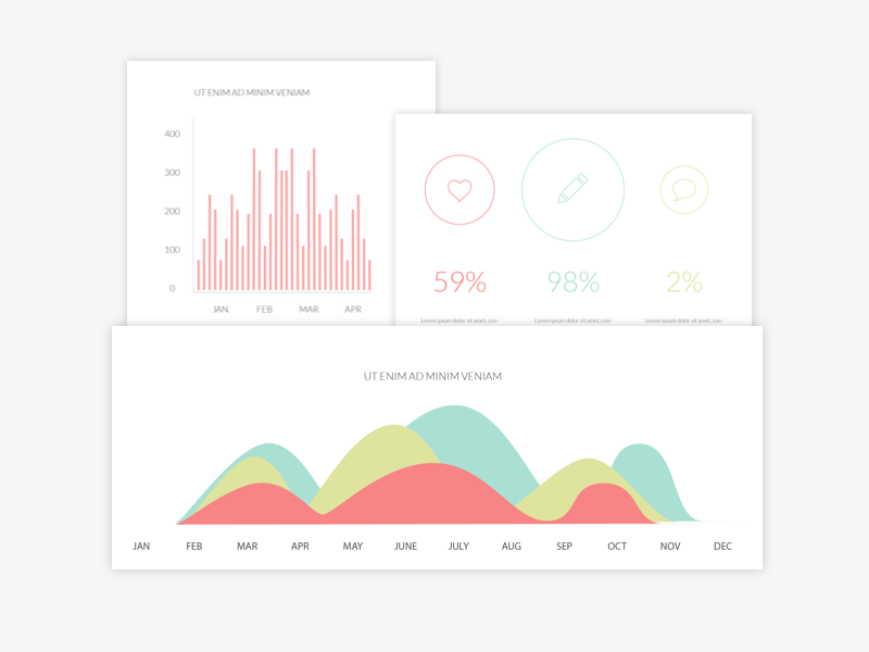 End-Of-Year Graphs by Rachel Cope for thoughtbot on Dribbble