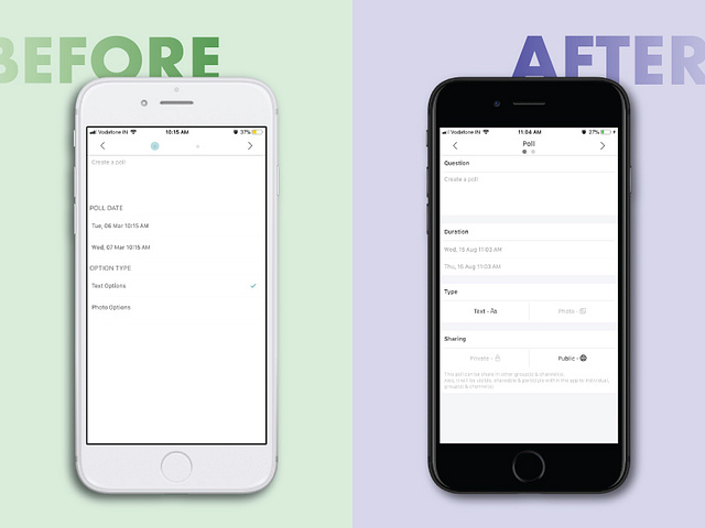 Create a Poll UI - Before & After by Vatsal Mehta on Dribbble
