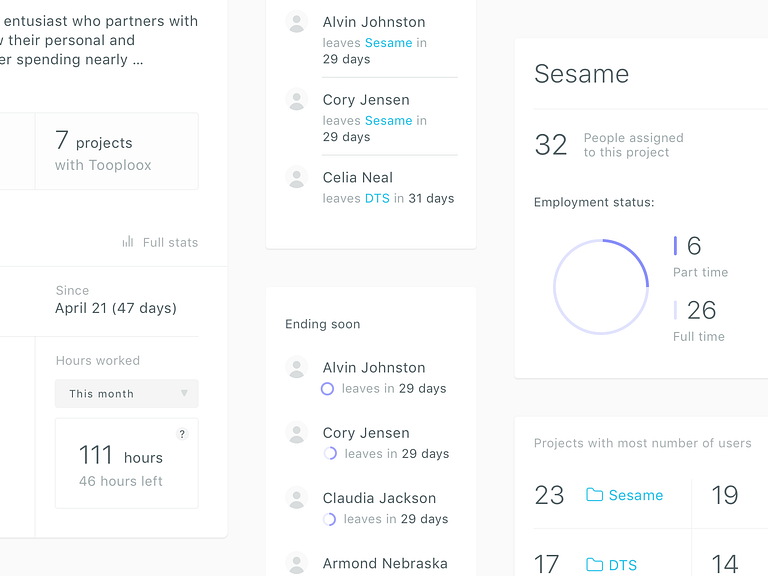 Talent - application components by Bart Bak for Tooploox on Dribbble