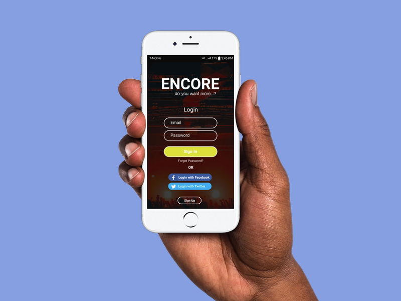 ENCORE Login Page by Julie Eustache on Dribbble