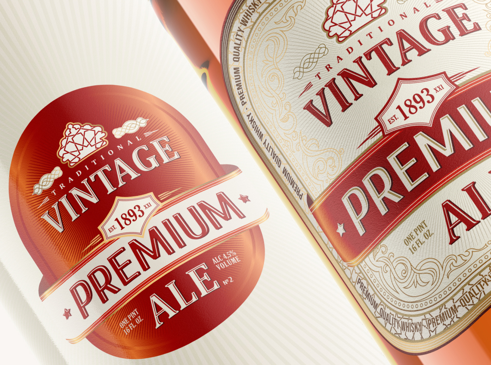 Vintage ALE Whisky Label-Packaging Branding by Rabbixel on Dribbble