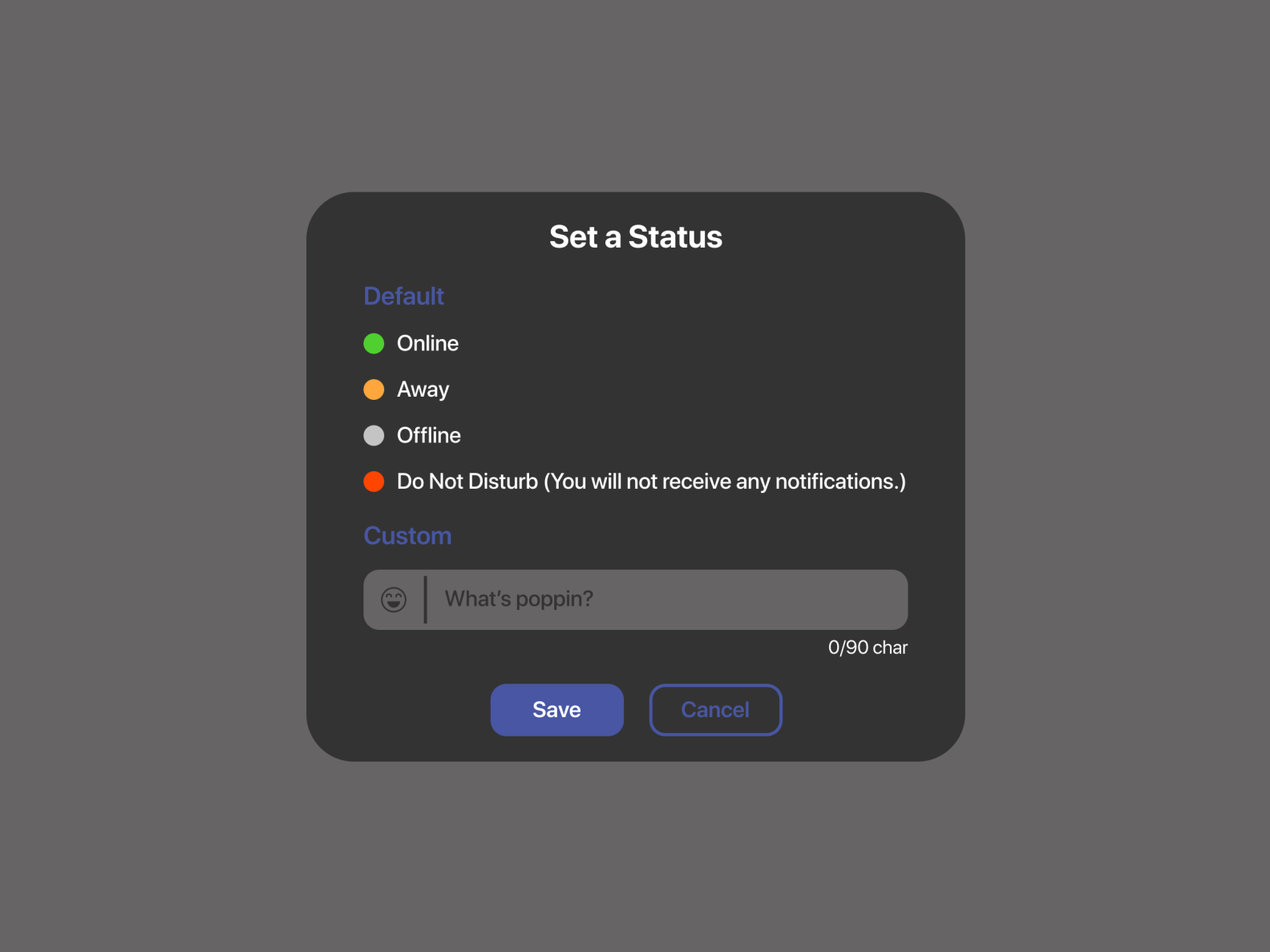 Daily UI #81 Status Update by Olivia Wong on Dribbble