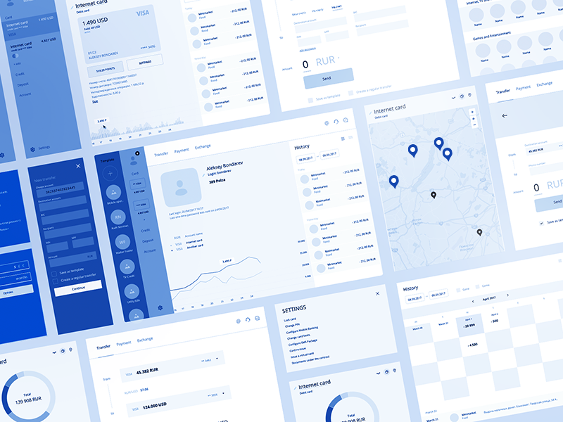 💰 Internet bank wireframes by Aleksey Bondarev on Dribbble