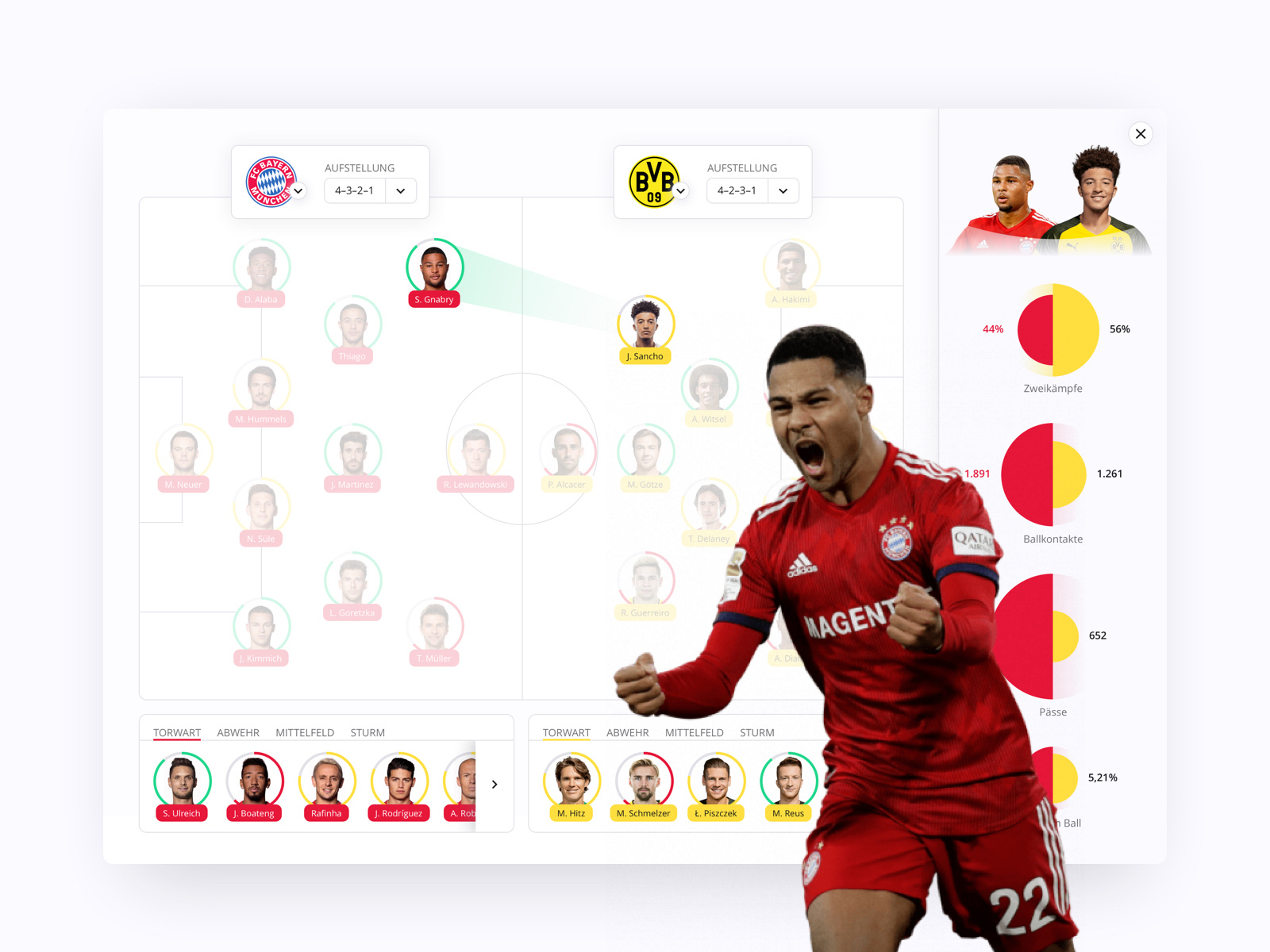 Matchup-Comparison UI by Pascal Wildermann on Dribbble