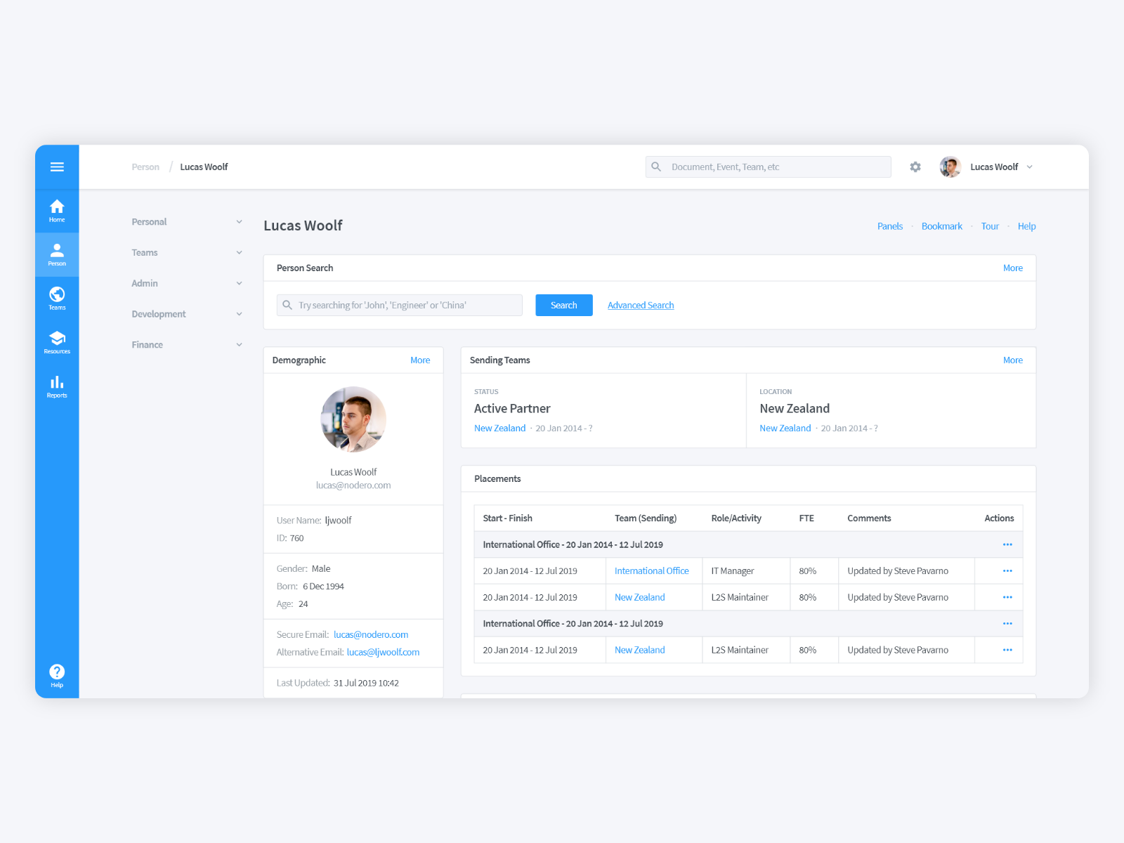 Enterprise Profile Dashboard by Lucas Woolf on Dribbble