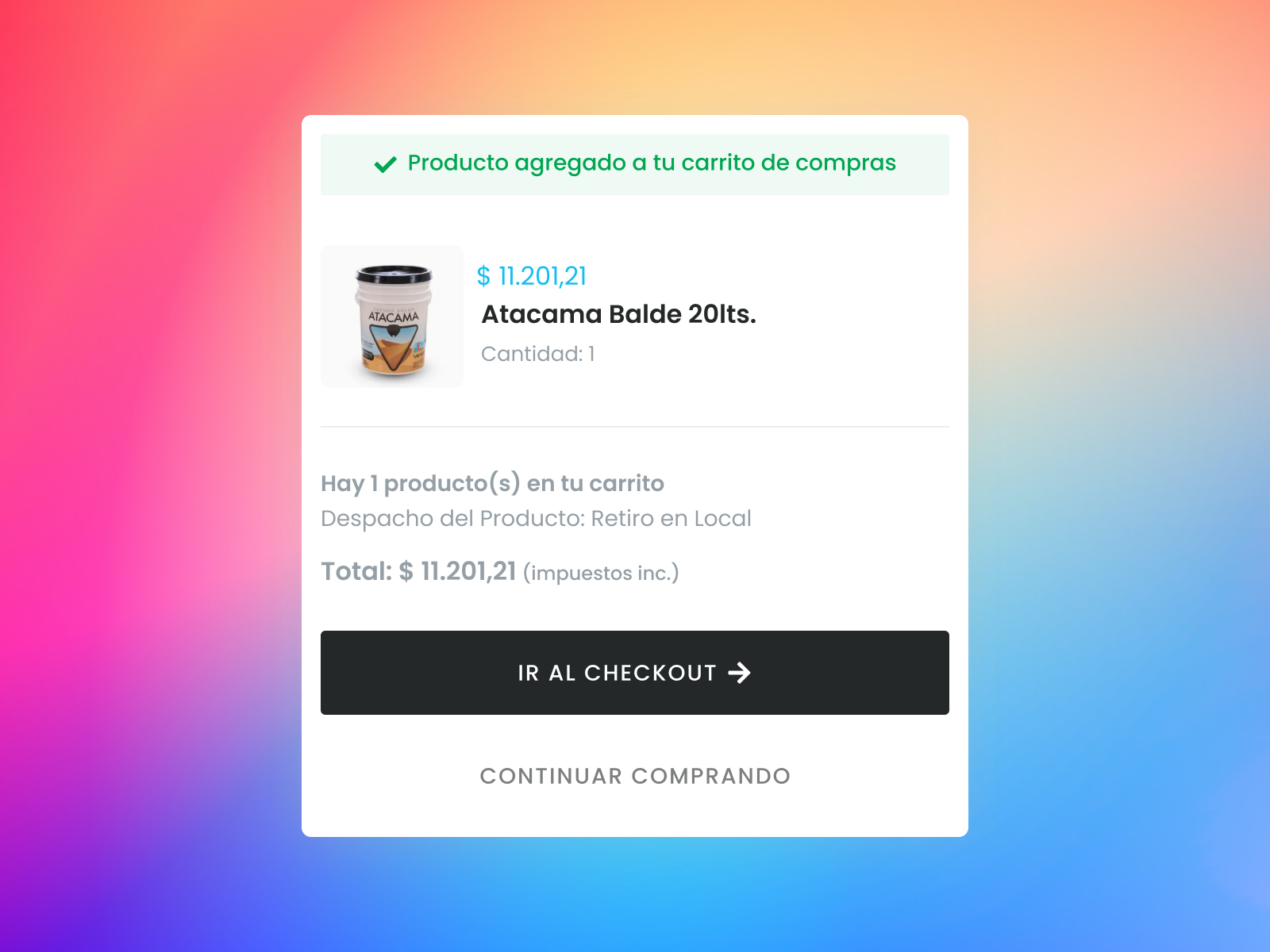 E-commerce add to cart popover by Juan Martín García on Dribbble