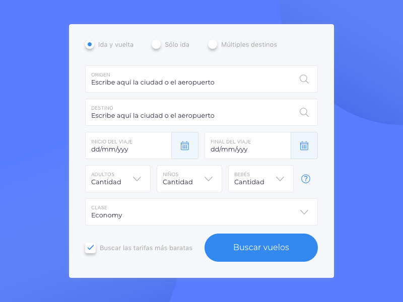 Airline Redesign Concept Find Flight Widget By Juan Martín García On Dribbble