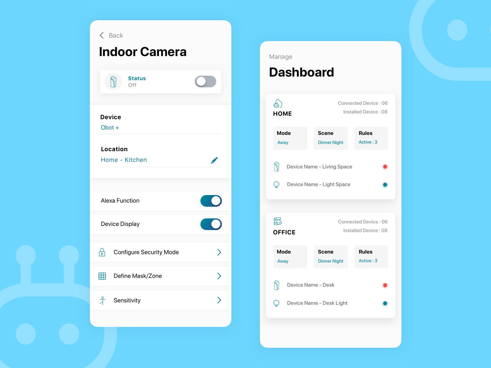 App design for an IOT Smarthub Solution by Prathmesh Garg on Dribbble