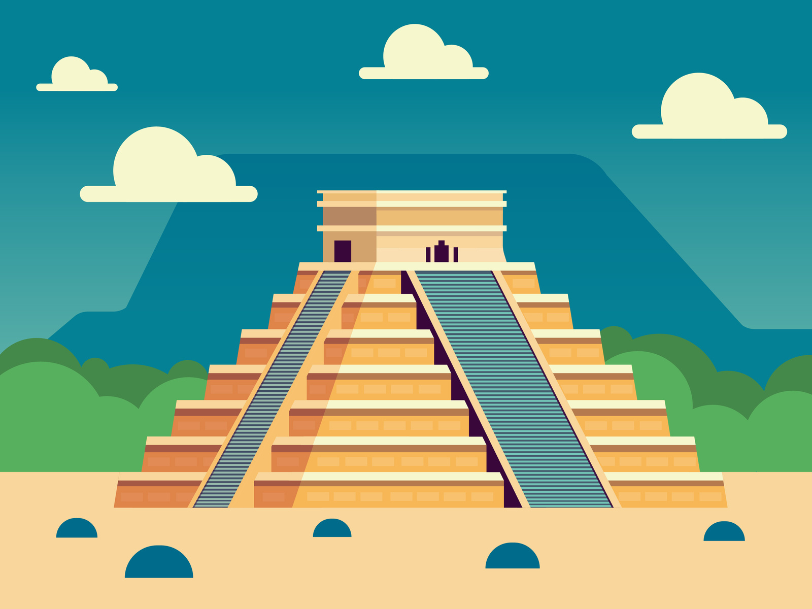 Chichen Itza Pyramid by Adam boujouf on Dribbble