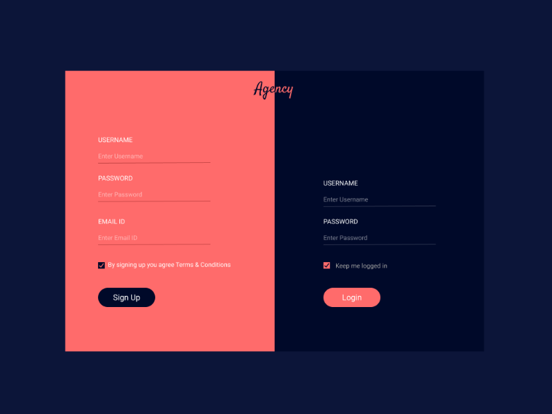 Sign in/Sign up by Shaun Vincent on Dribbble