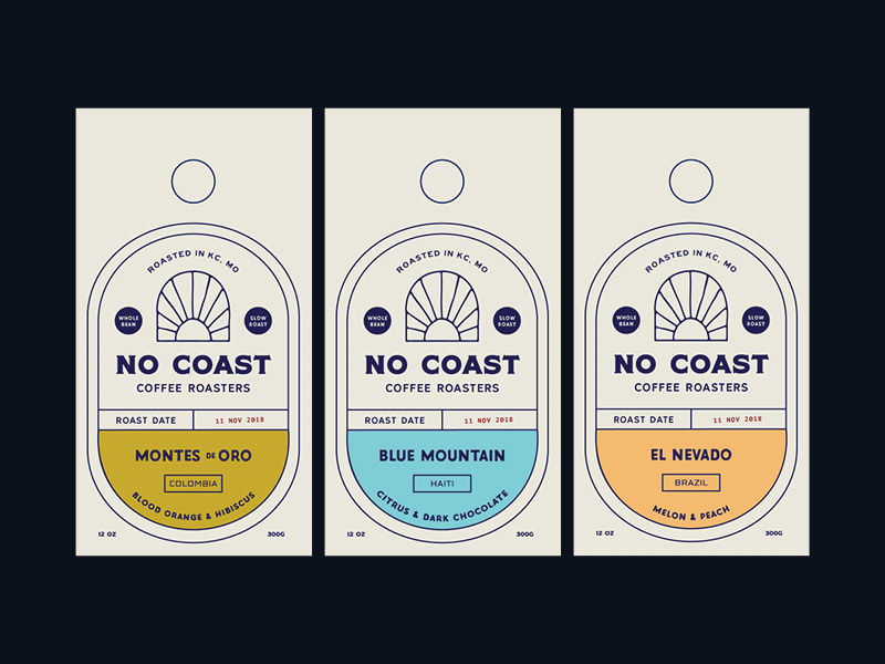 No Coast Coffee Roasters — Packaging 2 by Meredith Wallis on Dribbble