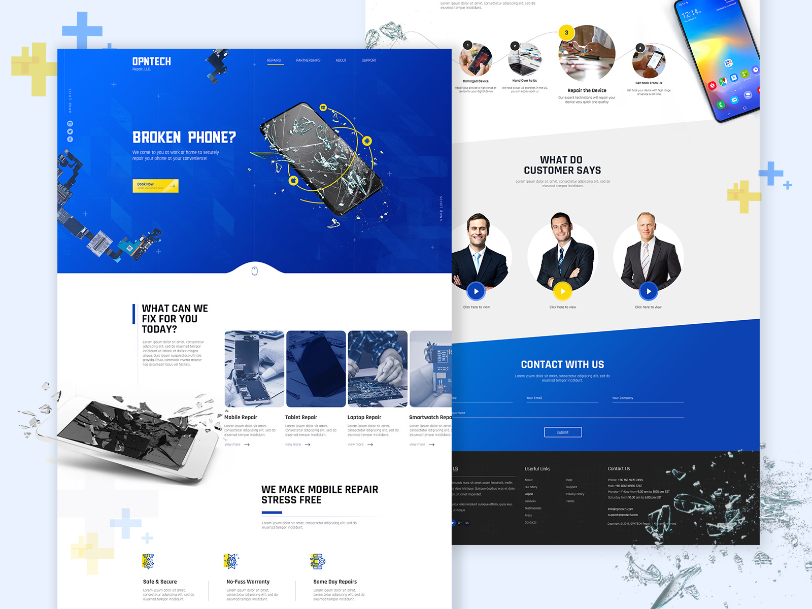 Phone Repair - Landing Page UI / UX Design by Softintex Studio on Dribbble