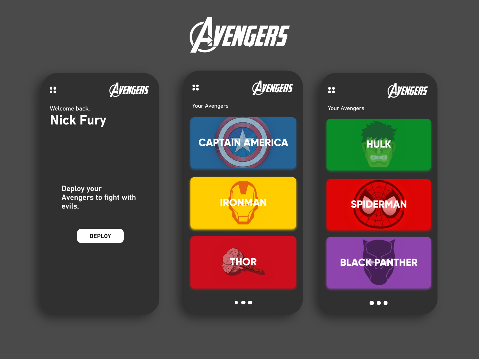 Avengers App Concept by Rohit Methwani on Dribbble