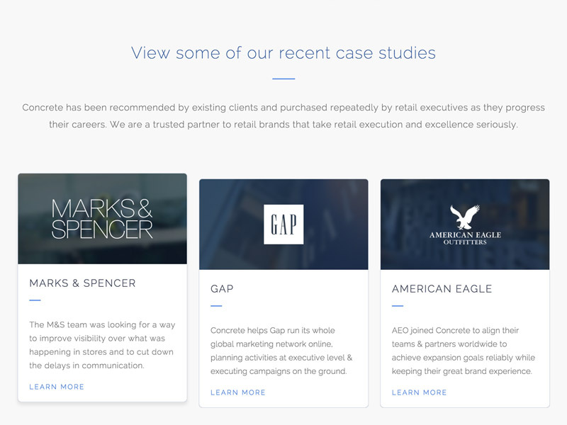 Case Study Website Blocks - Concrete by Josh Overton on Dribbble