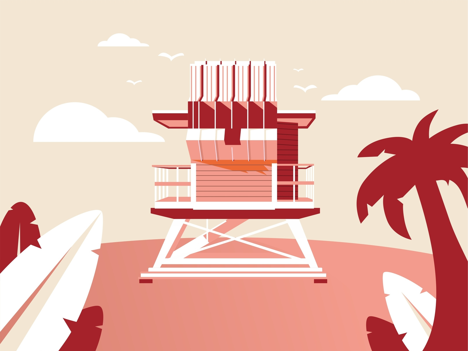 Red Beach by Buqancreative on Dribbble
