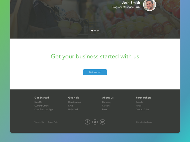 Landing Page Footer by Kevin D.H Kim on Dribbble