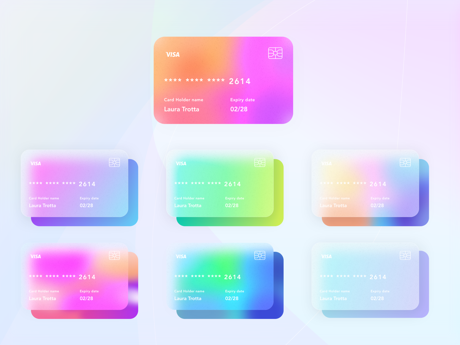 Gradient credit cards by Laura Trotta on Dribbble