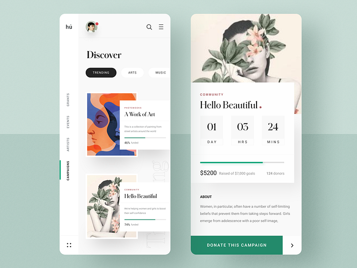 Campaign List - Mobile Layout Concept by Interactive Labs on Dribbble