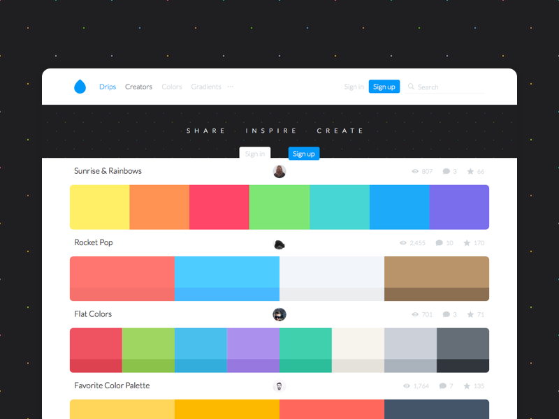 Drip - Home Page by Miguel Batres on Dribbble