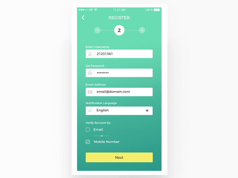 Register Screen by Rahul Agnihotri on Dribbble
