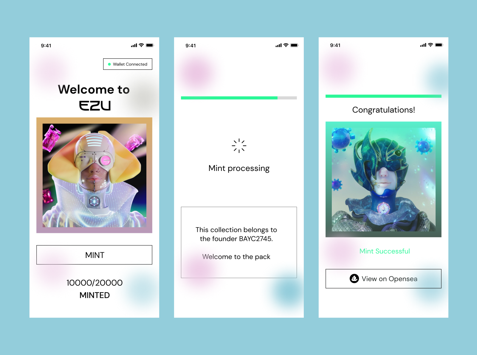 Ezu minting page screens by Senhor abdbasit on Dribbble