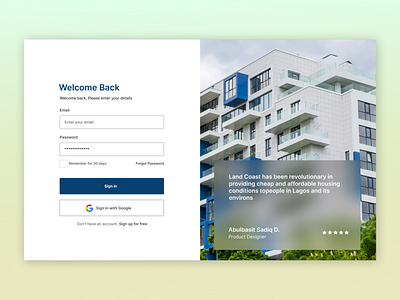 Simple welcome back screen by Senhor abdbasit on Dribbble