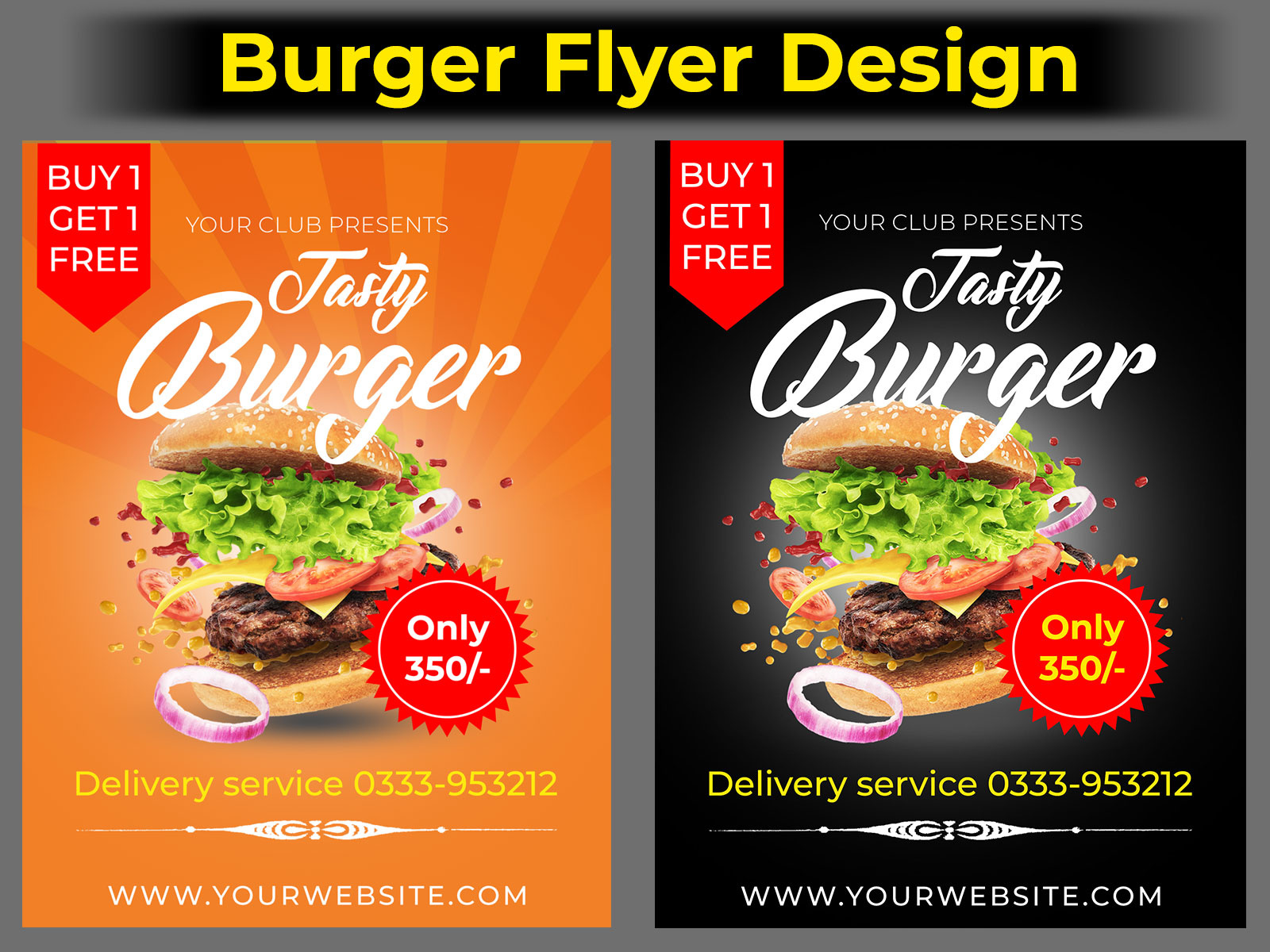 burger flyer design by waqif on Dribbble