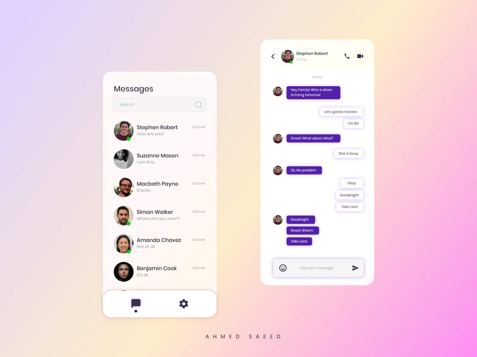 013 Daily UI - Direct Messaging by Ahmed Saeed on Dribbble