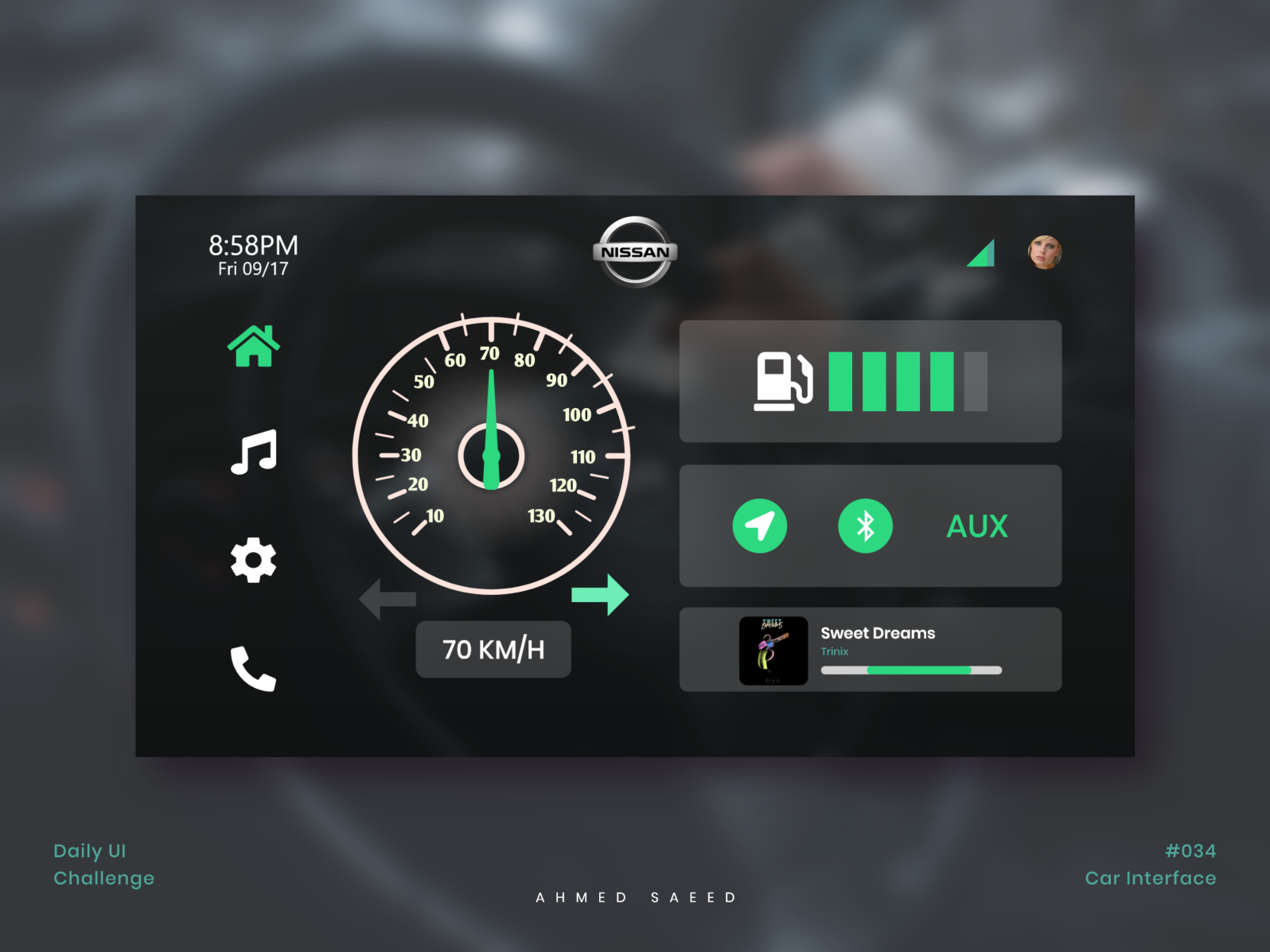 034 Daily UI - Car Interface by Ahmed Saeed on Dribbble