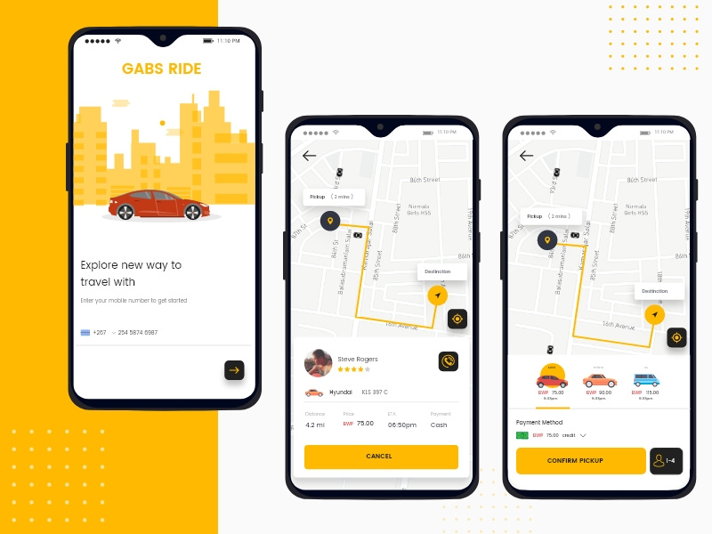 Cab Booking Mobile App UI by Shyam Suhas on Dribbble