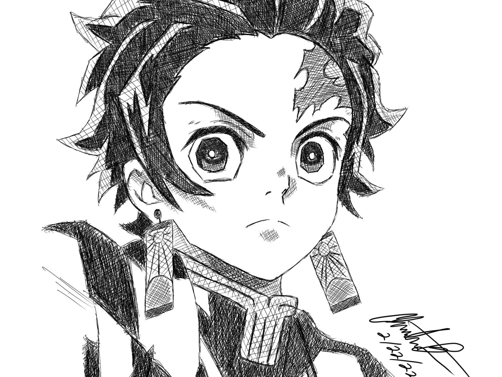 Tanjiro (Demon Slayer) Digital Ink by Christian Baum on Dribbble