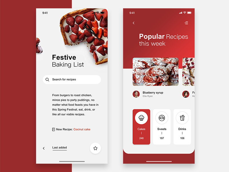 Food App - Baking list by Audrey on Dribbble