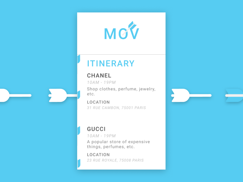 Daily UI 079 - Itinerary by Sonya on Dribbble