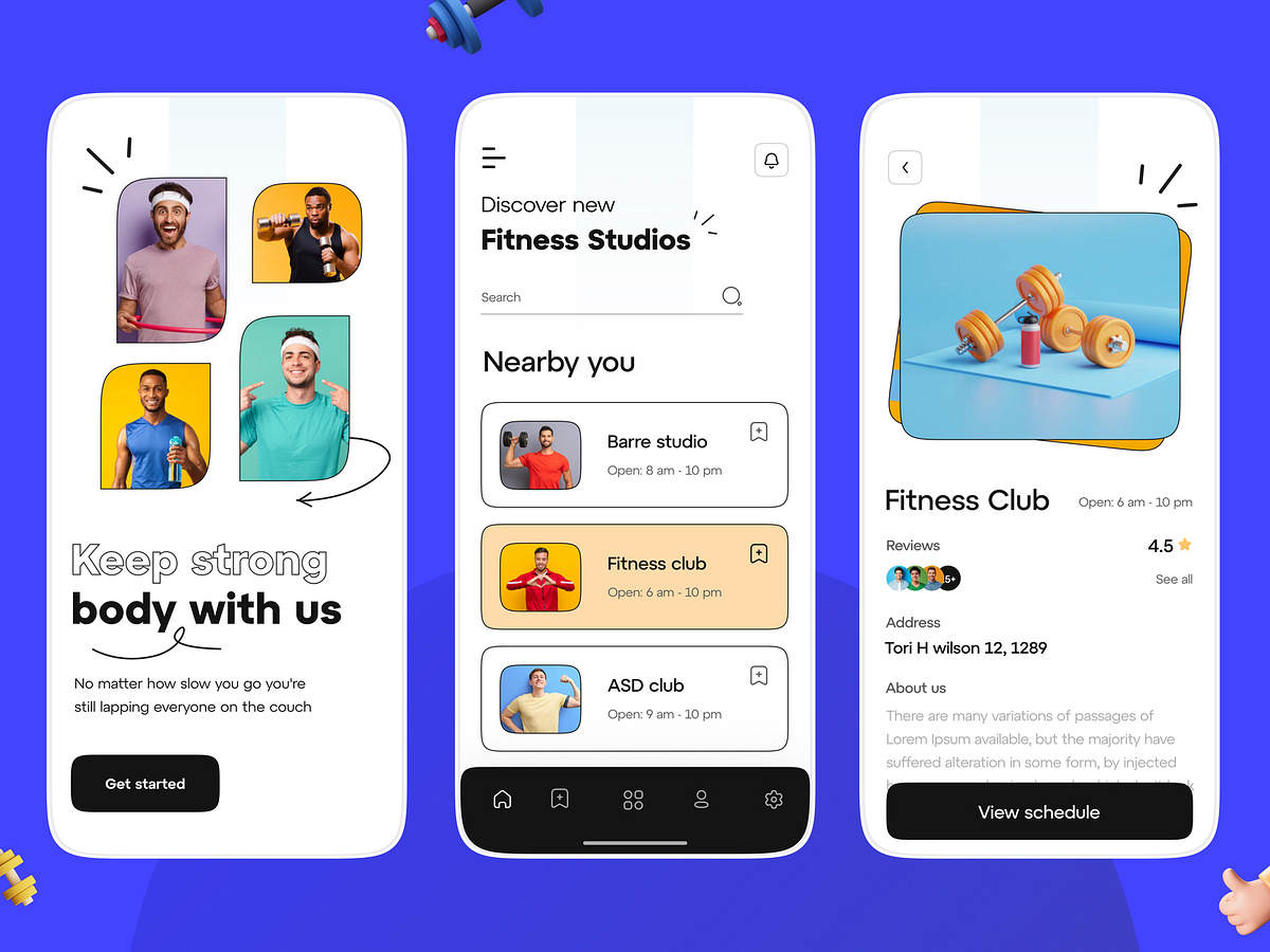 Modern Creative Fitness Workout Mobile App UI UX Design UI Kit by ...