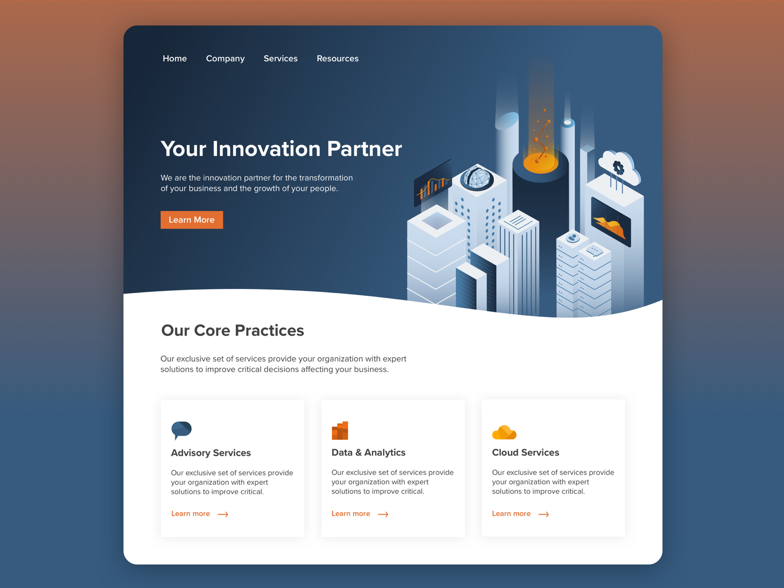 Innovation Homepage Exploration by Sarah on Dribbble