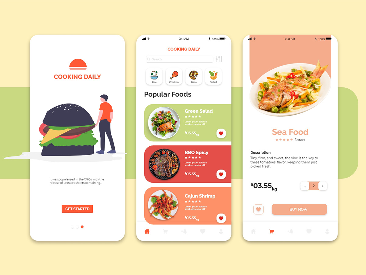 Cooking mobile app UI UX design by Jubaer Riyad on Dribbble