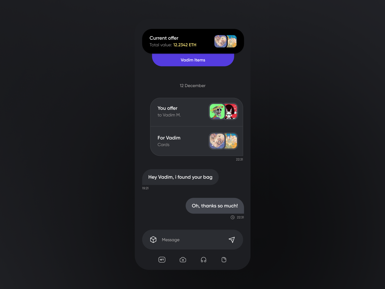 NFT Mobile App UI by Vadim Marchenko for Hawl on Dribbble