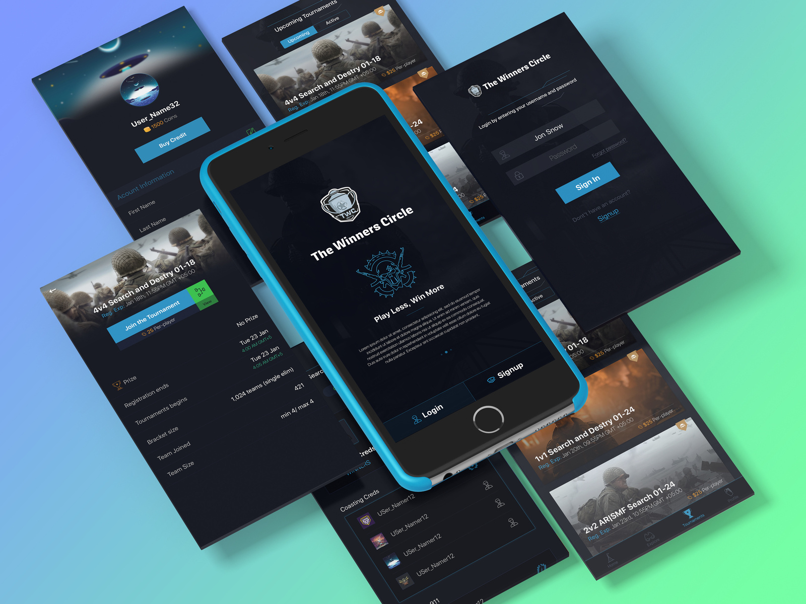 Game Tournament app by Umer Khan on Dribbble