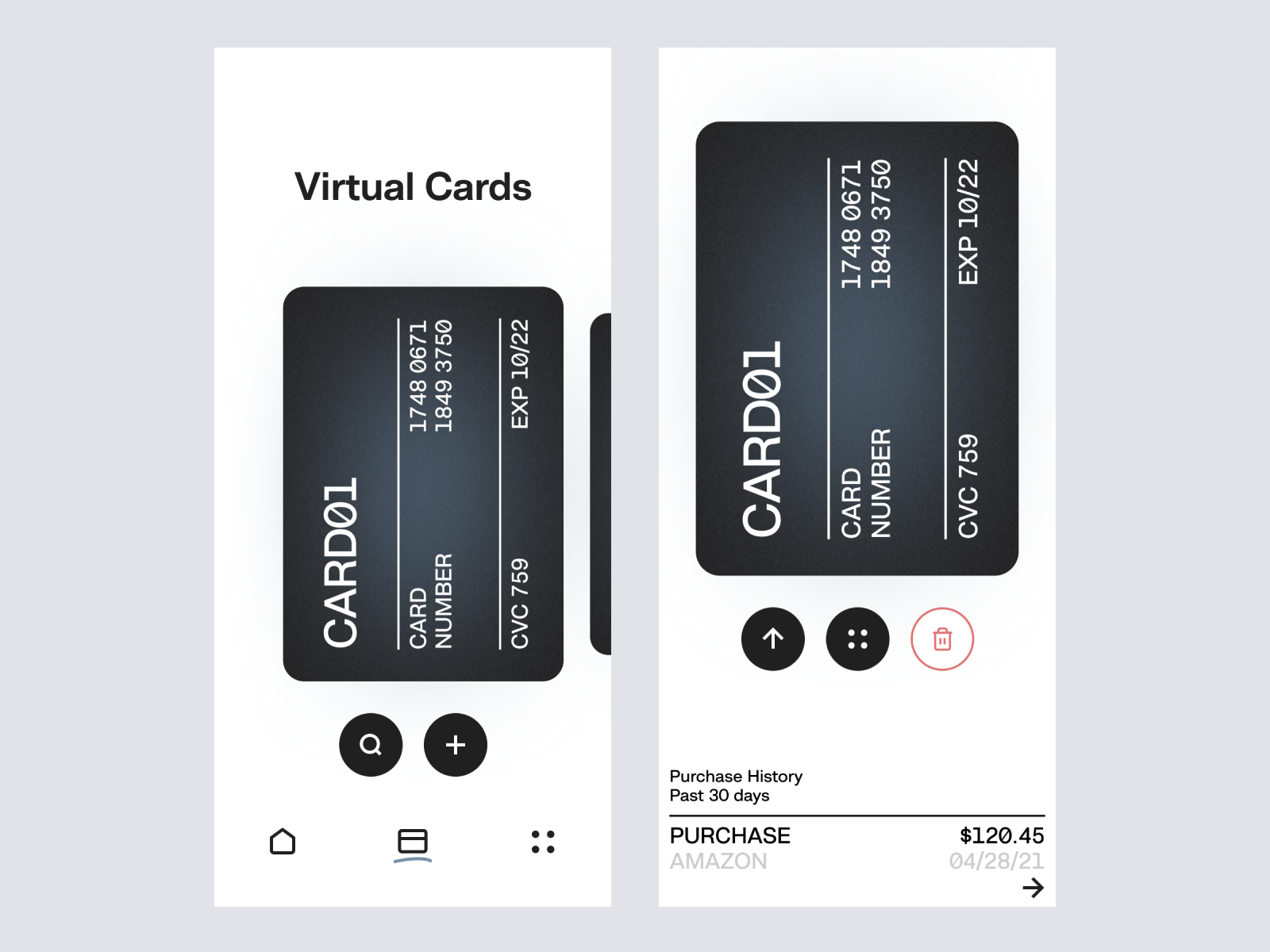 Mobile Virtual Cards App by Charles Postiaux on Dribbble