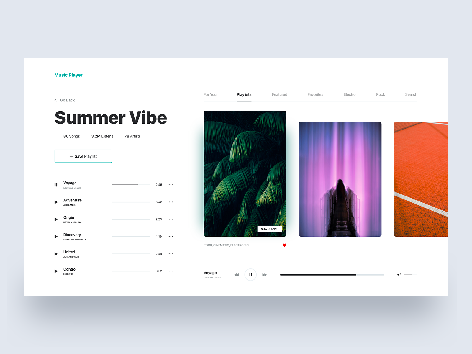 Music Player - Web App Concept Design by Charles Postiaux on Dribbble