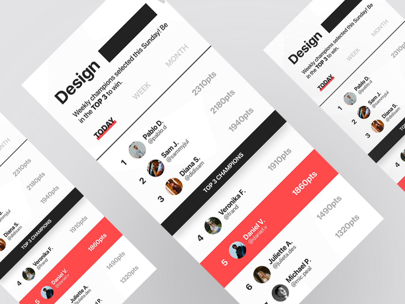 Leaderboard - App Design Concept by Charles Postiaux on Dribbble