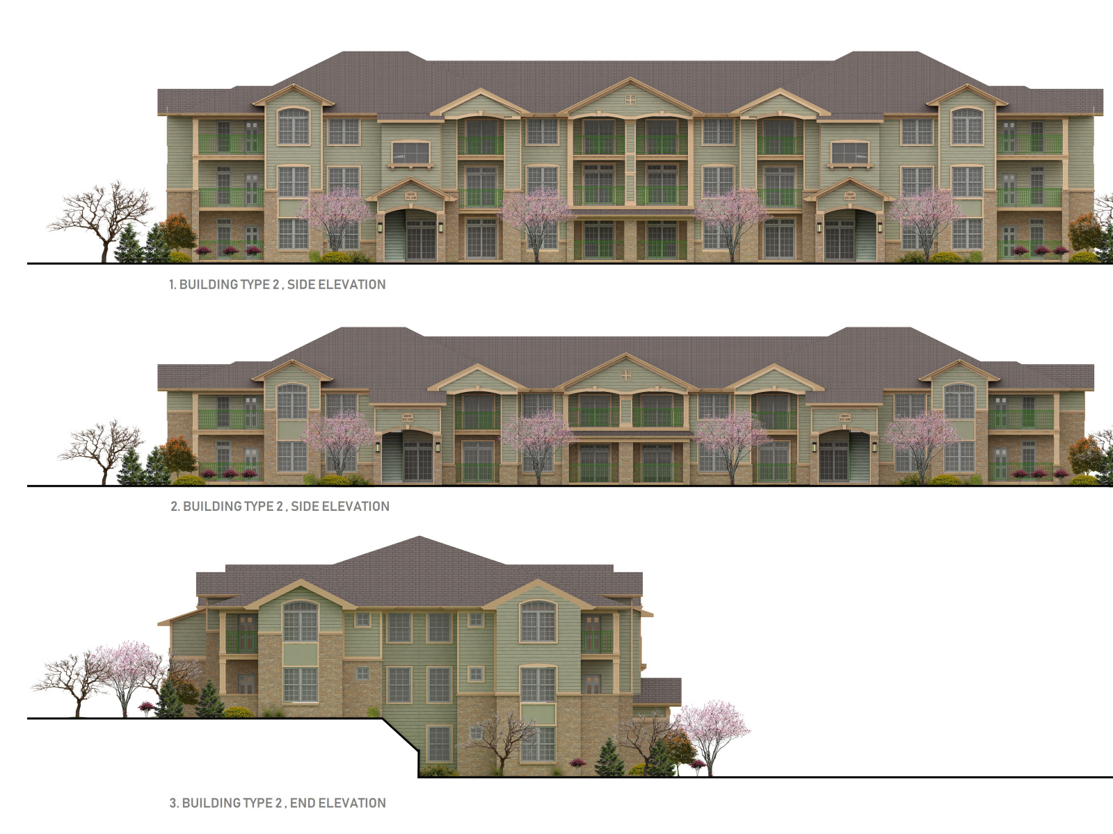 2D Color Elevation Rendering for Condominiums in Colorado by Sadi ...