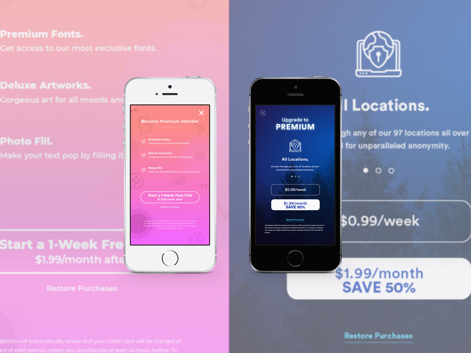 Paywall Tests by Martina Vaccaro on Dribbble