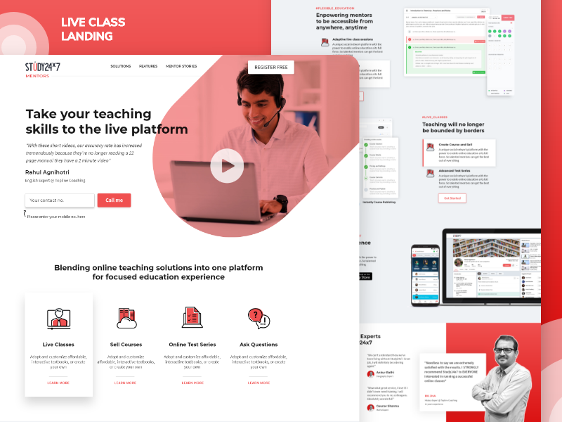 Live Class Landing Page by Avnit Kr Sharma on Dribbble