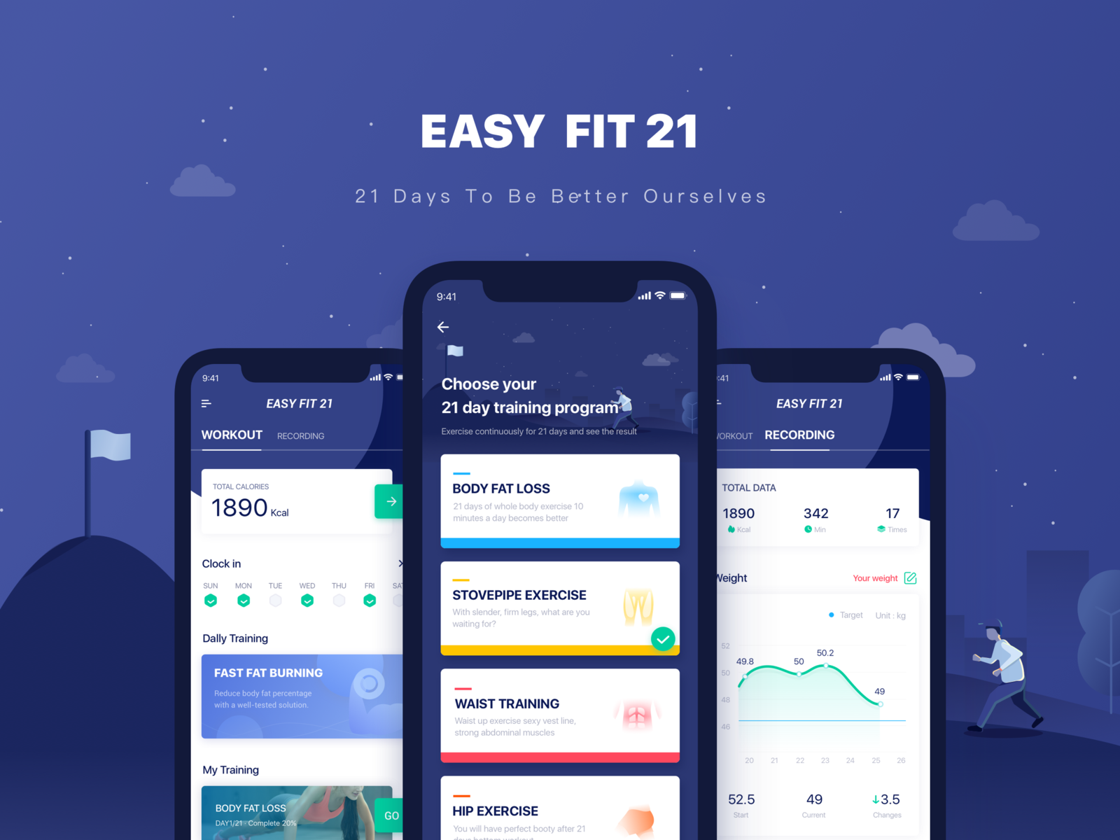 EasyFit 21 Preview Cover by Fiona Z. for Queble on Dribbble