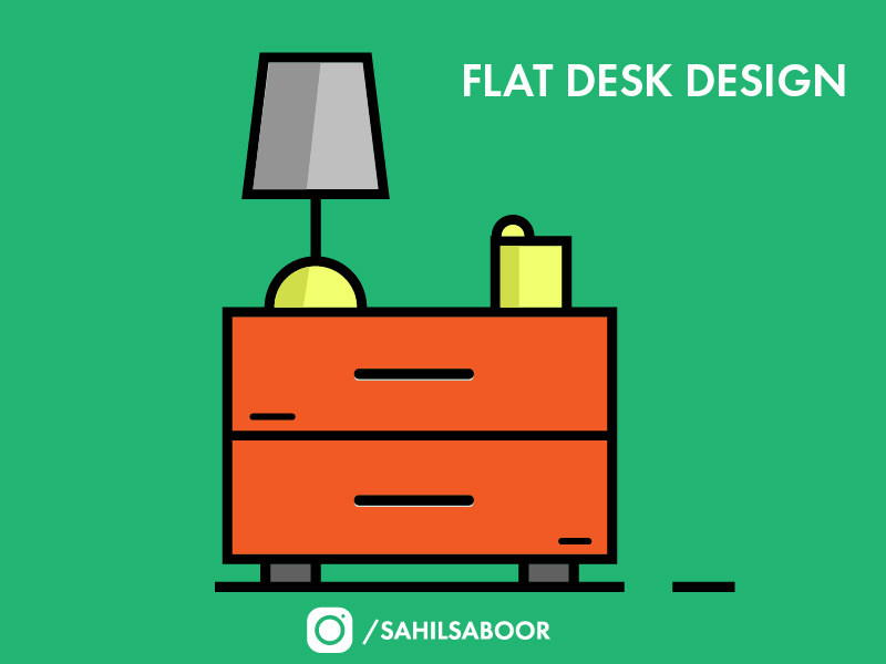 Flat Desk Illustration by sahil saboor on Dribbble
